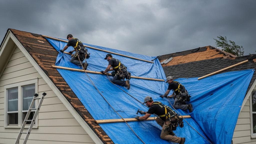 Storm Damage Roof Tarping Services | Emergency Protection | Advanced ...
